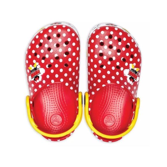 CROCS | Shoes | Crocskids Girls Minnie Mouse Red Polka Dot Light Up ...